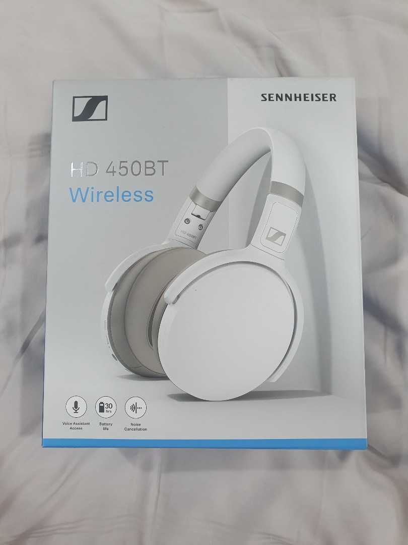 BNIB Sennheiser HD 450BT Wireless White, Audio, Headphones & Headsets on Carousell