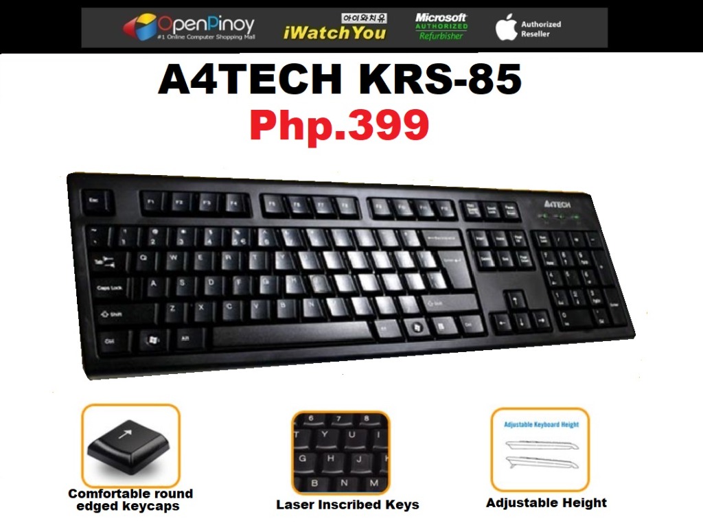 Brandnew A4TECH KRS-85 Natural_A-shaped Round Edge USB Keyboard, Computers & Tech, Parts ...