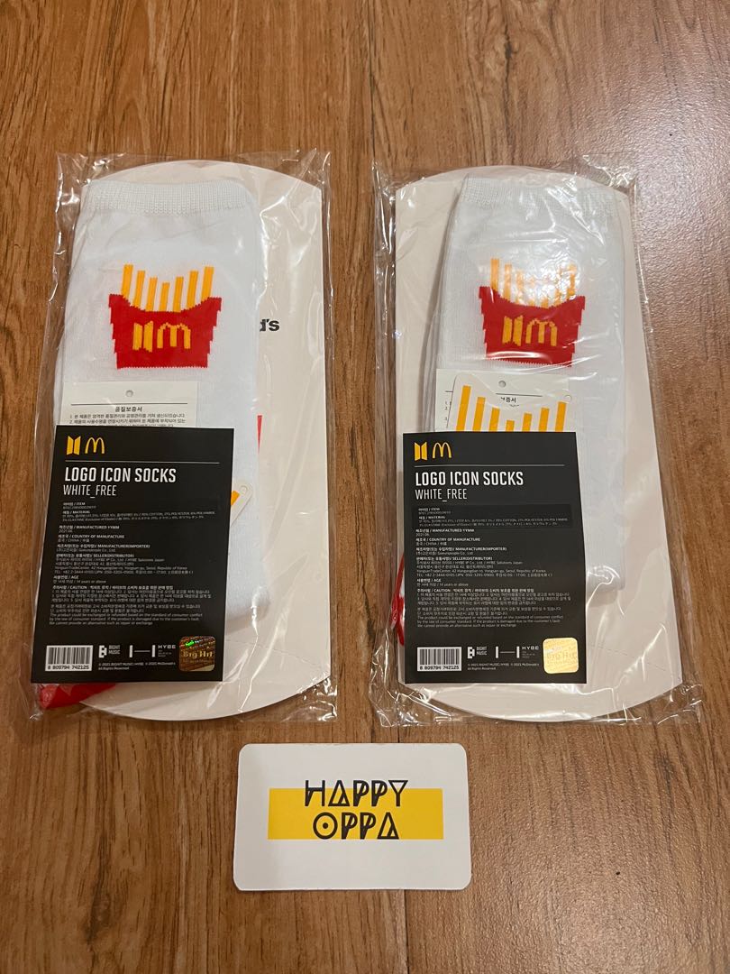 BTS x Mcdo Logo Icon Sock, Hobbies & Toys, Memorabilia & Collectibles ...