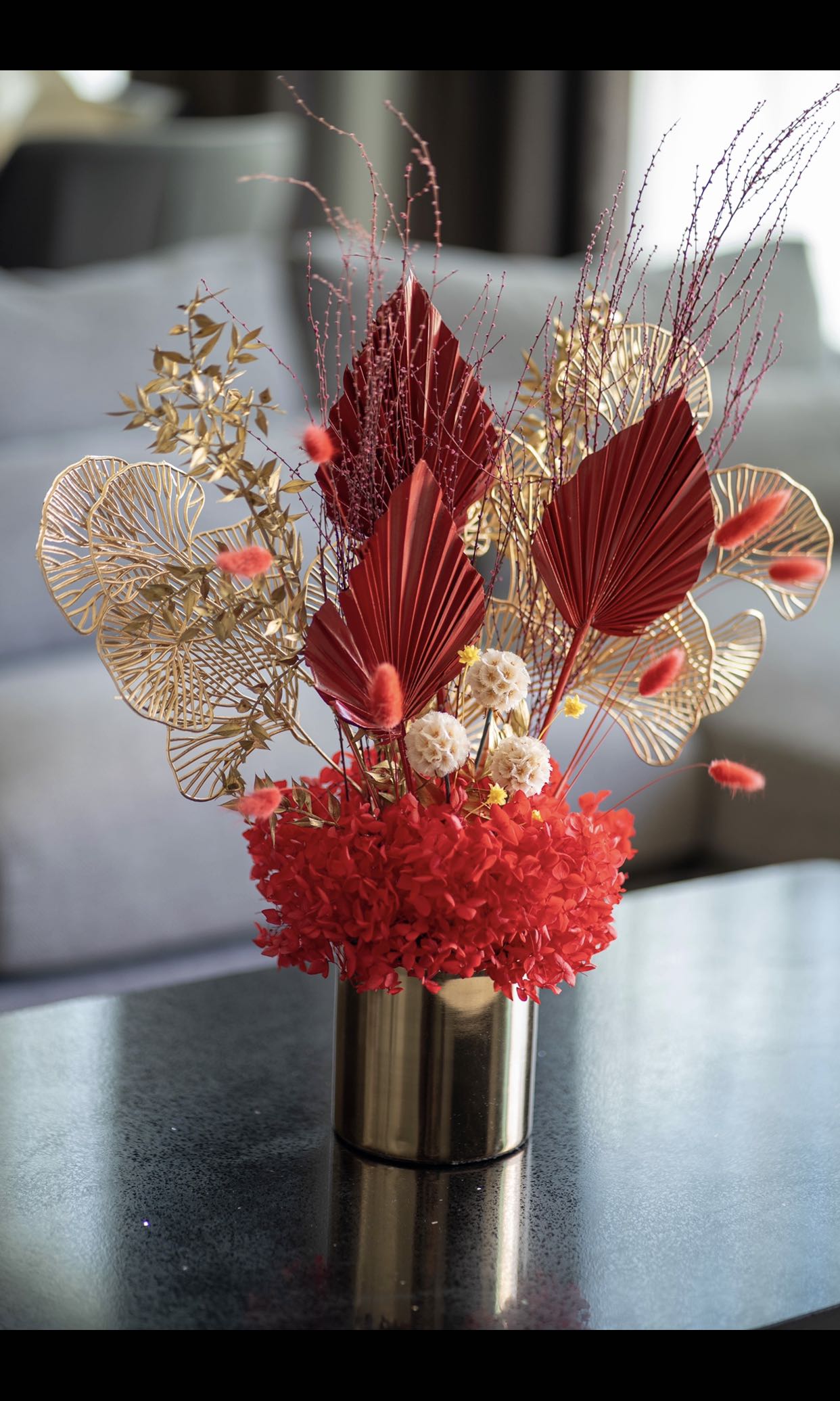 Chinese New Year Flower Decor (table centrepiece), Furniture & Home ...