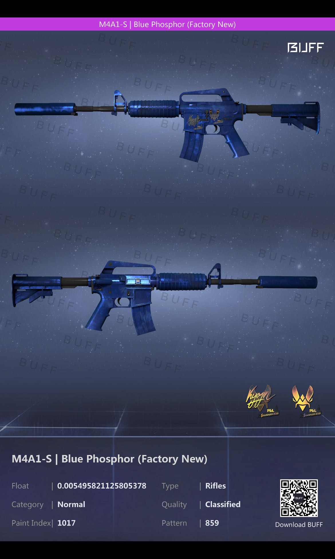 CSGO M4A1-S Blue Phosphor, Video Gaming, Gaming Accessories, In-Game ...