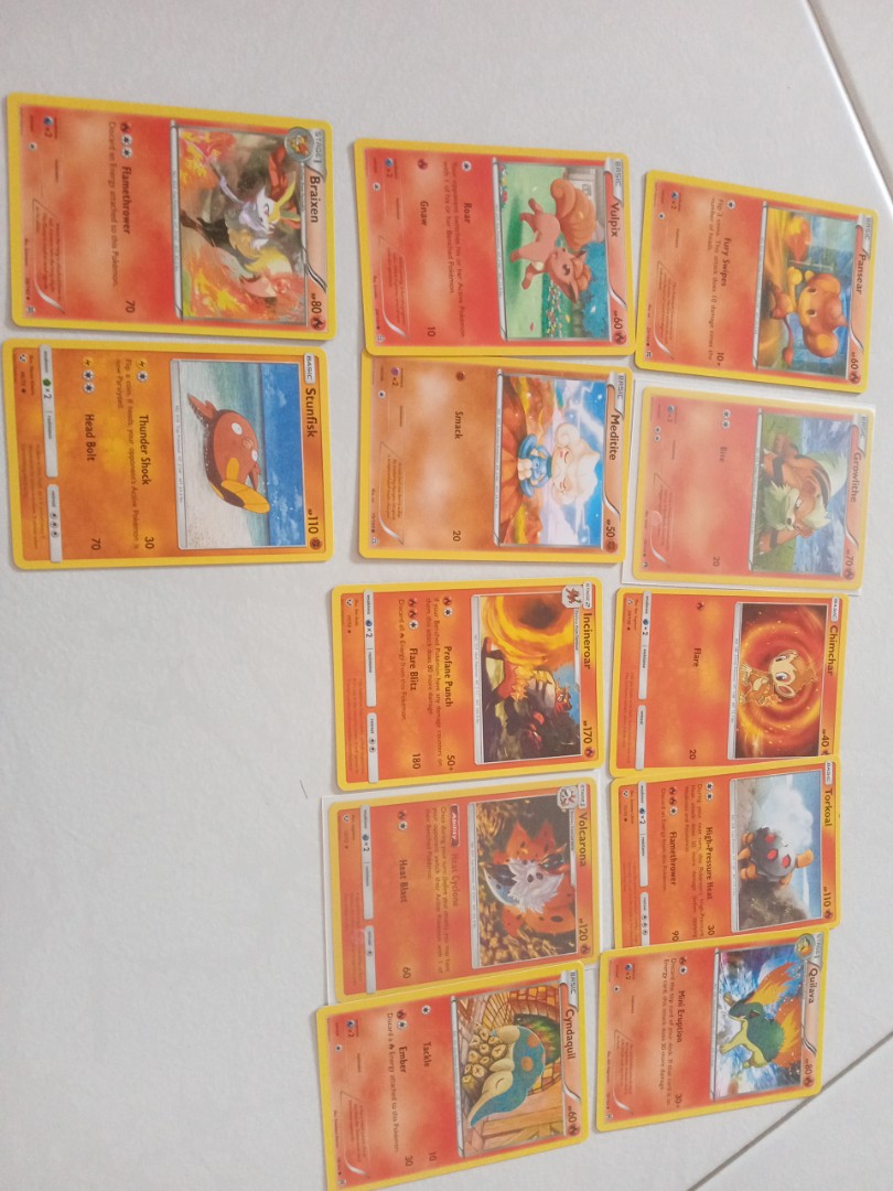 Fire type Pokemon(real pokemon cards), Hobbies & Toys, Toys & Games on ...