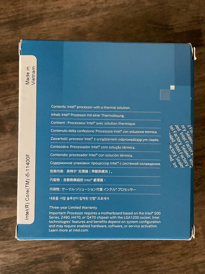 Intel Core i5 11400 CPU STOCK COOLER (BNIB - Seal Opened), Computers ...