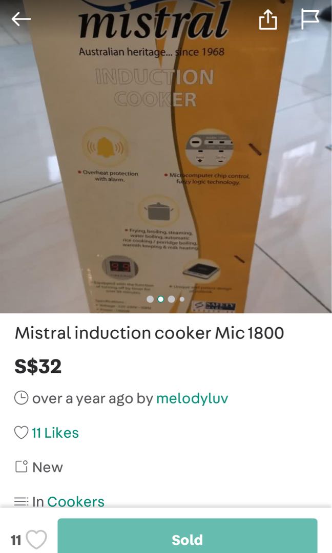 Mistral MIC1800, TV & Home Appliances, Kitchen Appliances, Cookers on ...