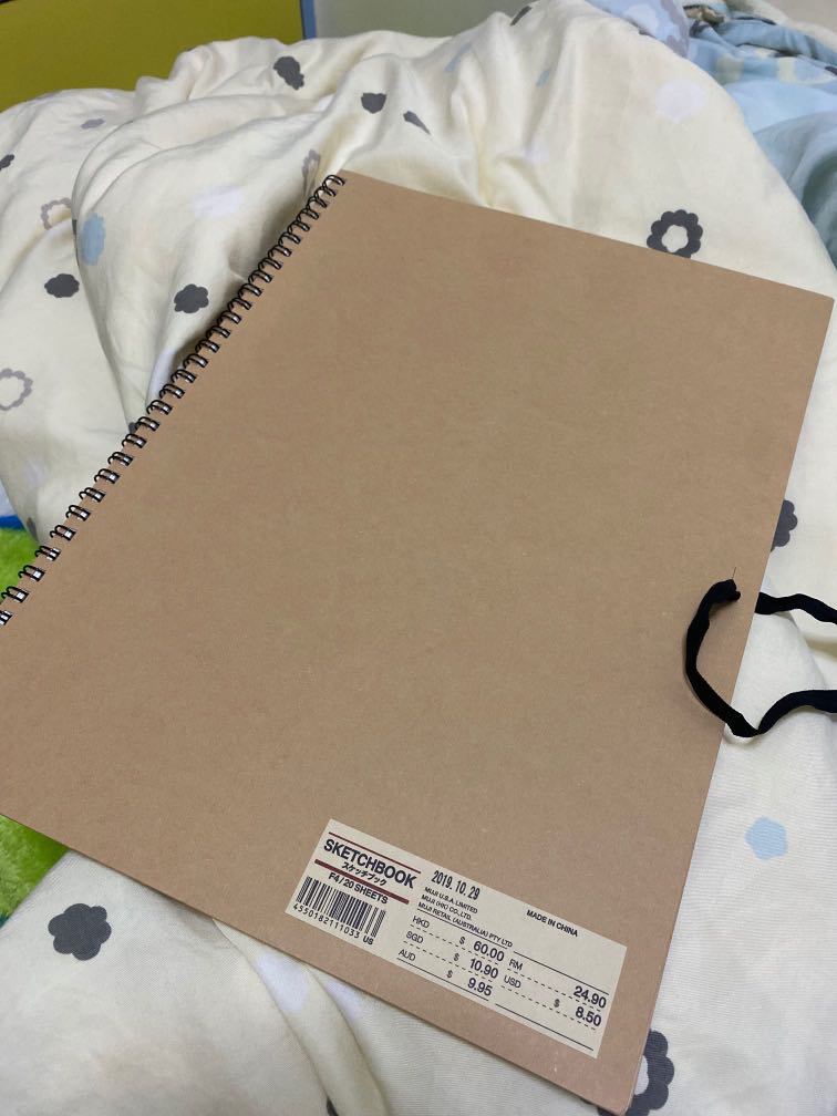Muji 無印良品 F4 Sketch book, 興趣及遊戲, 手作＆自家設計, 文具 - Carousell