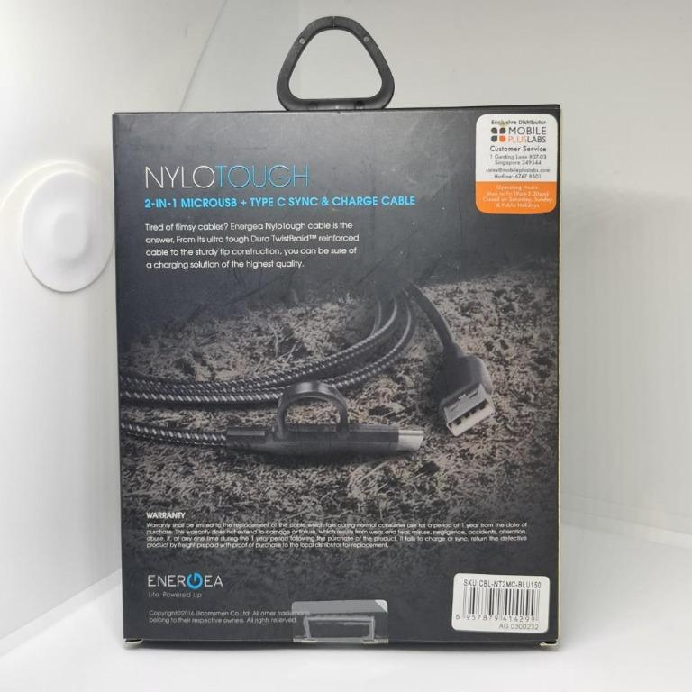 Nylotough Tough Cable Dura Twistbraid Reinforced Cable, Mobile Phones ...