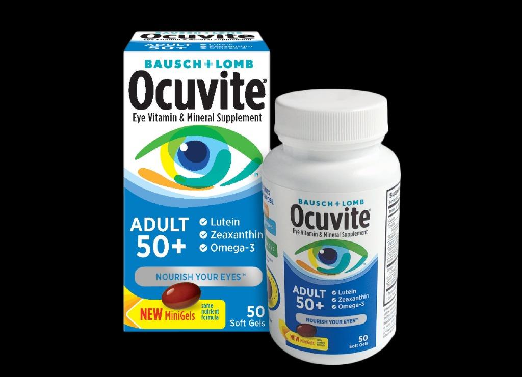 2 X Ocuvite Adult 50 Vitamin And Mineral Supplement 50 Count Soft Gels