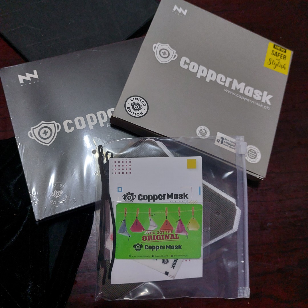 ORIGINAL ALL-NEW CopperMask Cool Gray, Health & Nutrition, Face Masks ...