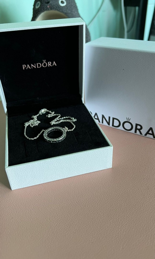 Authentic Pandora Circle of Sparkle Necklace, Women's Fashion, Jewelry ...