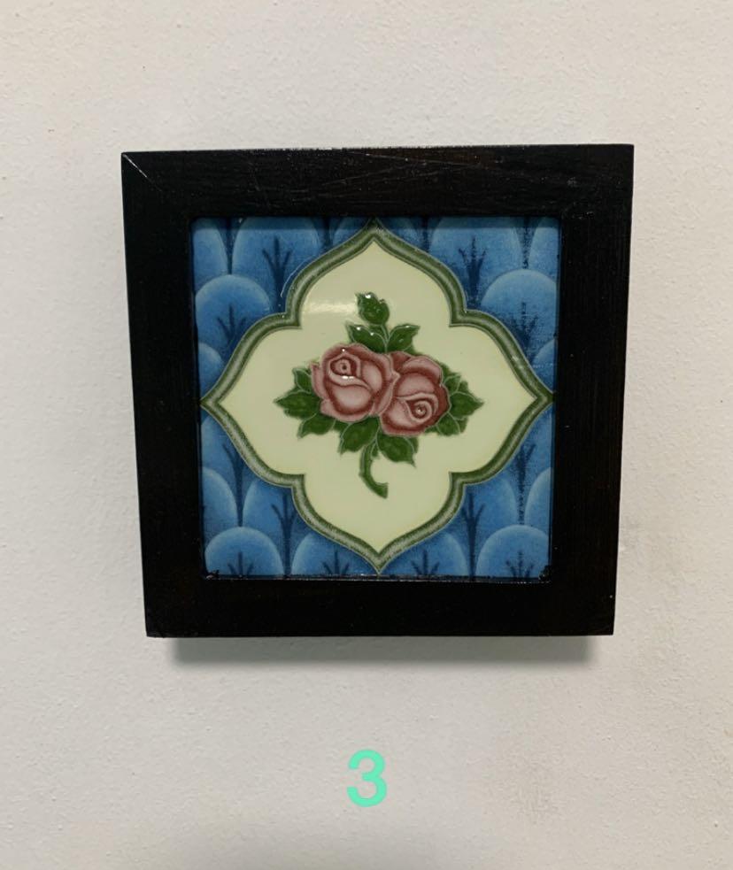 Peranakan Tiles with frame wall / desk decor, Furniture & Home Living ...
