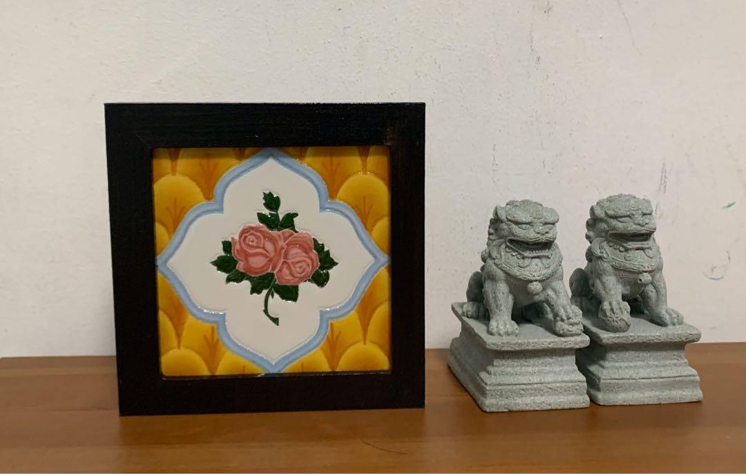 Peranakan Tiles with frame wall / desk decor, Furniture & Home Living ...