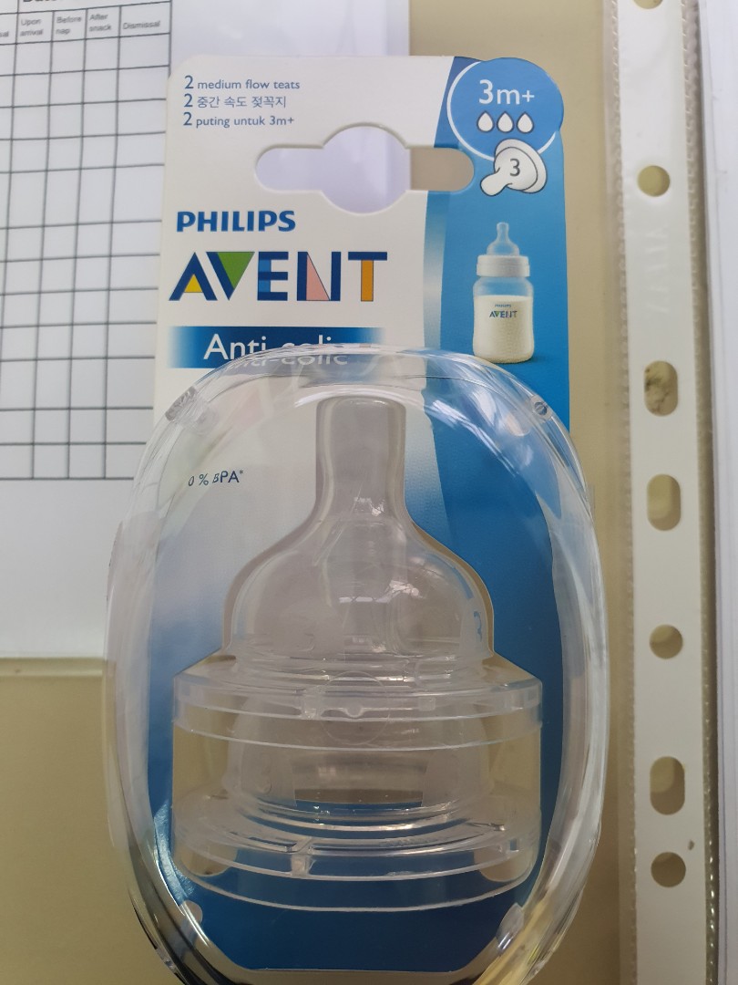 Philips Avent Classic Teats Medium Flow 3m+, Babies & Kids, Nursing ...