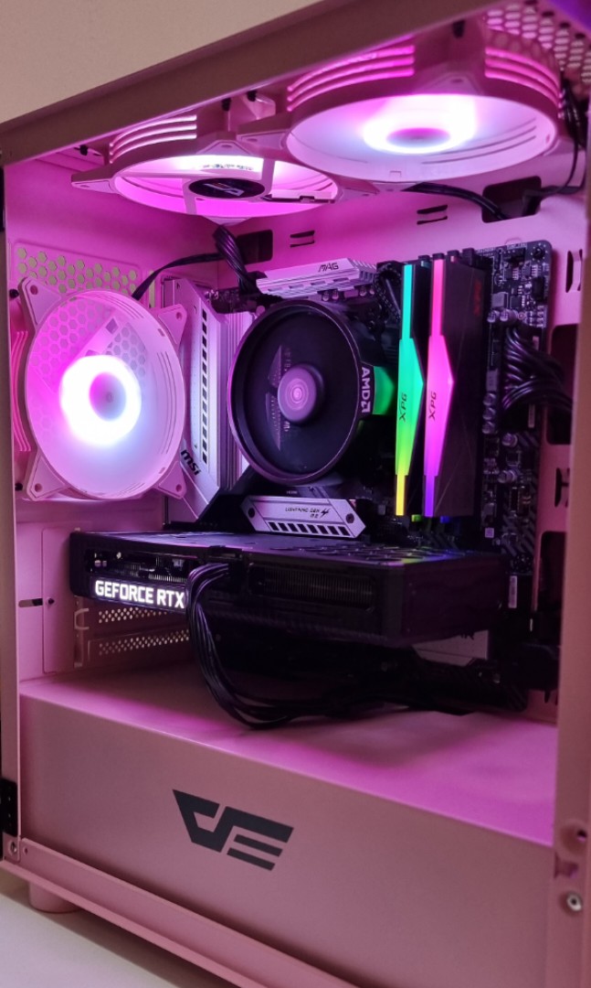 CUSTOM Pink Gaming pc equip with Ryzen 5600g MSI B550M MORTAR WIFI ...