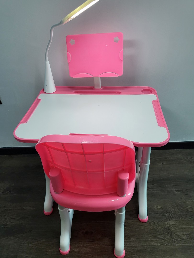 Pink Study Table set for children (Table and Chair), Furniture & Home ...