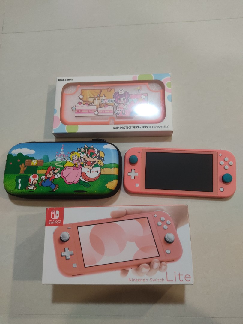 Pink switch lite, Video Gaming, Video Game Consoles, Nintendo on Carousell