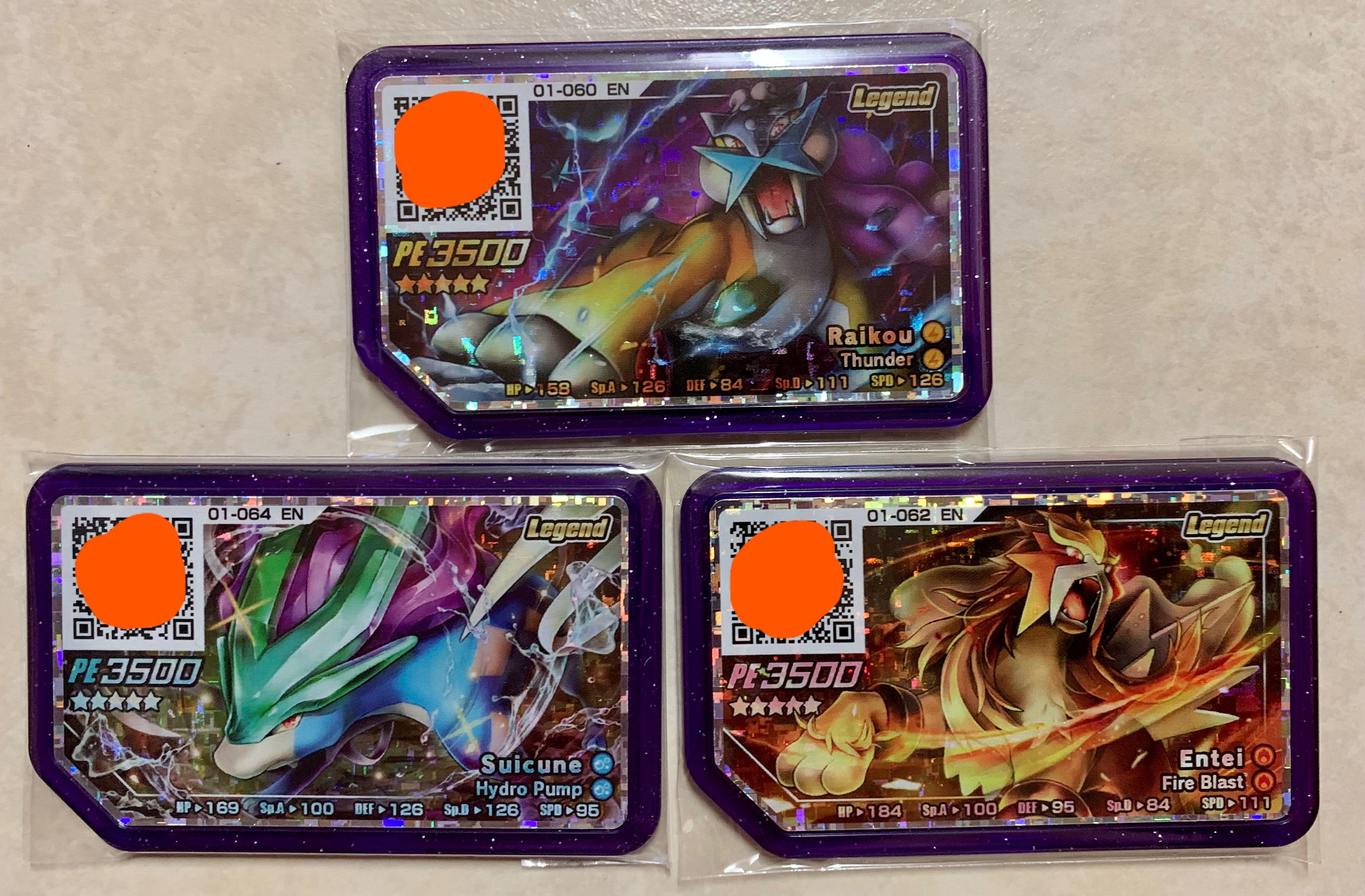 Pokemon Gaole Part 1 5* Entei, Raikou & Suicune Set, Hobbies & Toys ...