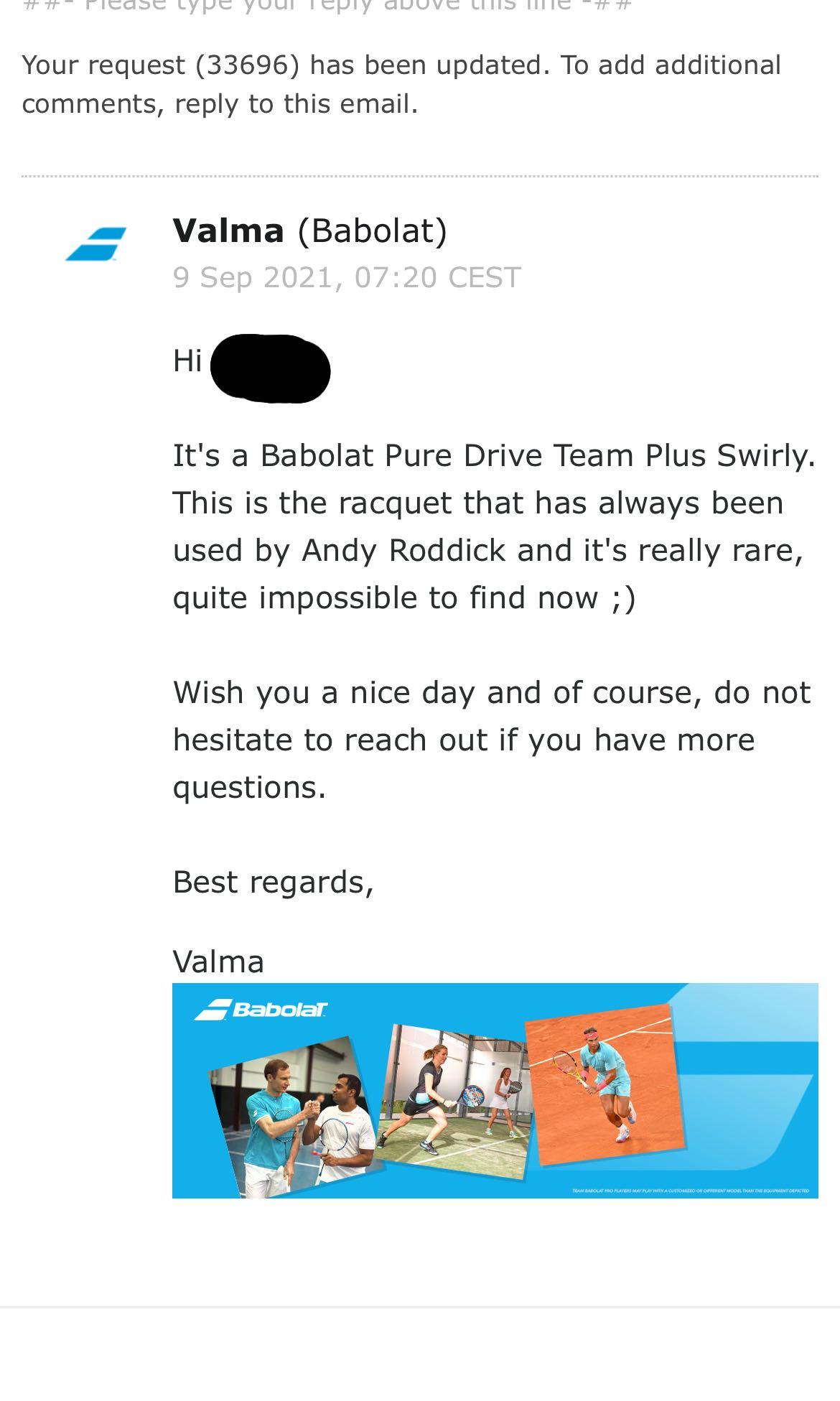 RARE Classic Babolat Pure Drive “Swirly” tennis racquet 網球拍, 運動產品, 運動與 ...