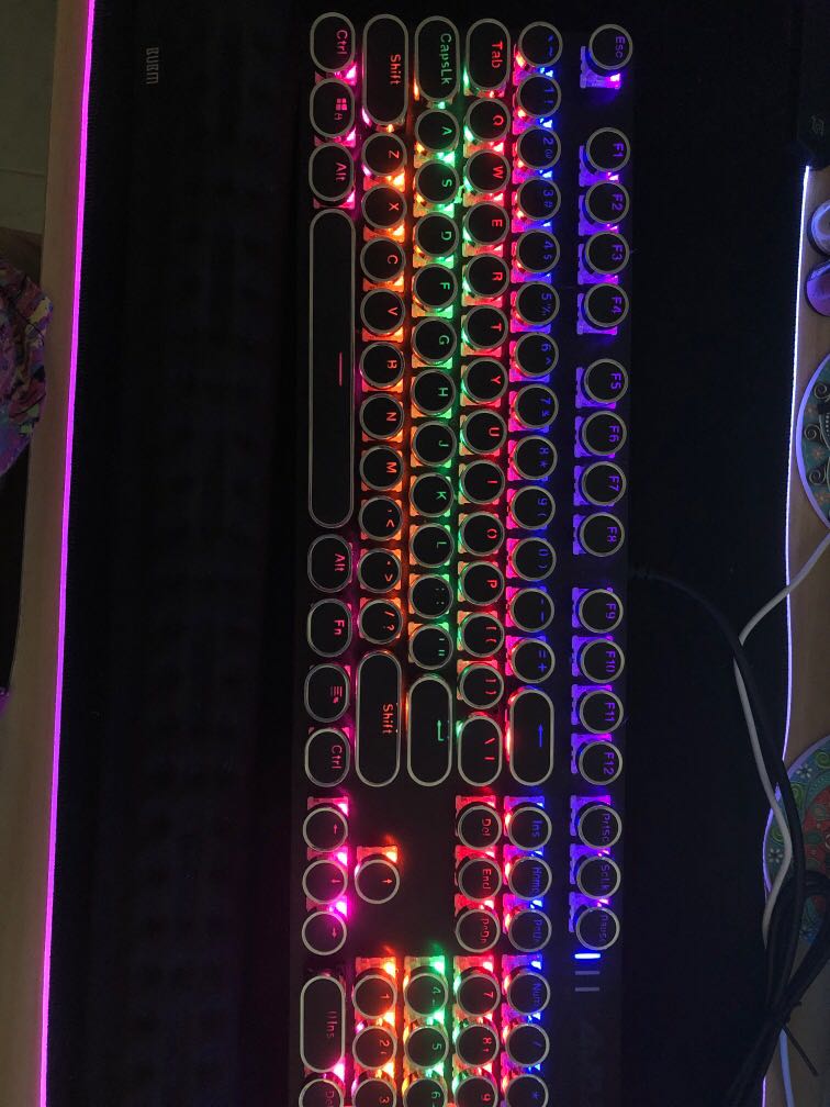 RGB Typewriter mechanical keyboard (full size), Computers & Tech, Parts ...