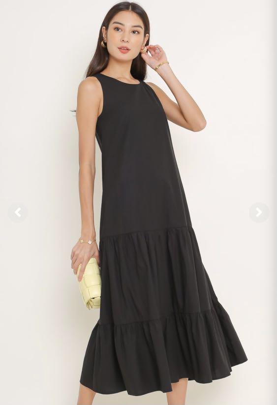 SPG TRICIA TIERED MAXI DRESS IN BLACK, Women's Fashion, Dresses & Sets ...