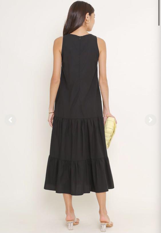 SPG TRICIA TIERED MAXI DRESS IN BLACK, Women's Fashion, Dresses & Sets ...