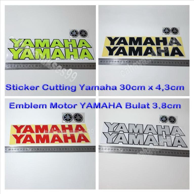 Sticker Cutting Yamaha Size BESAR 30cm Emblem Motor YAMAHA Bulat 3,8cm ...