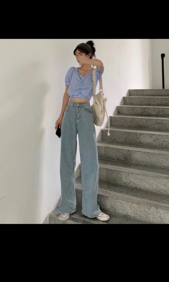 ulzzang / straight jeans, Women's Fashion, Bottoms, Jeans & Leggings on ...