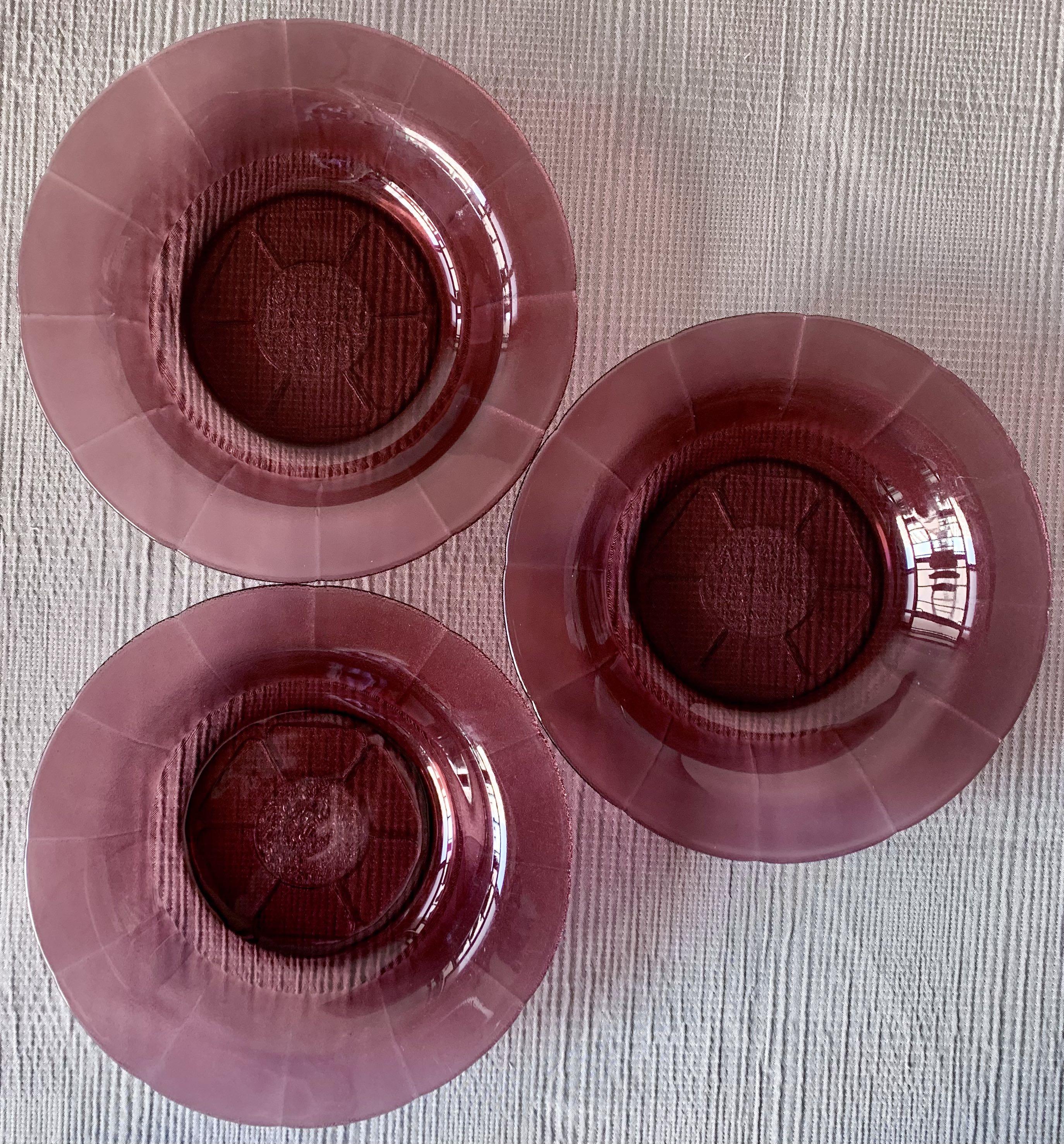 vintage purple glass plates, Furniture & Home Living, Kitchenware ...