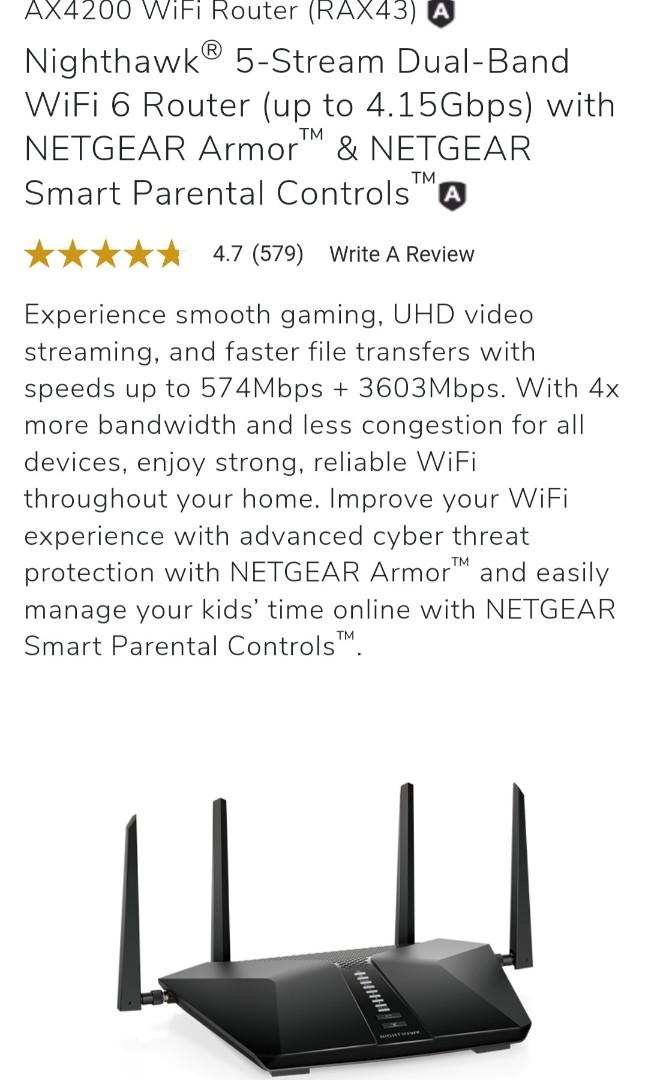 WIFI Router Nighthawk AX4200, Computers & Tech, Parts & Accessories ...