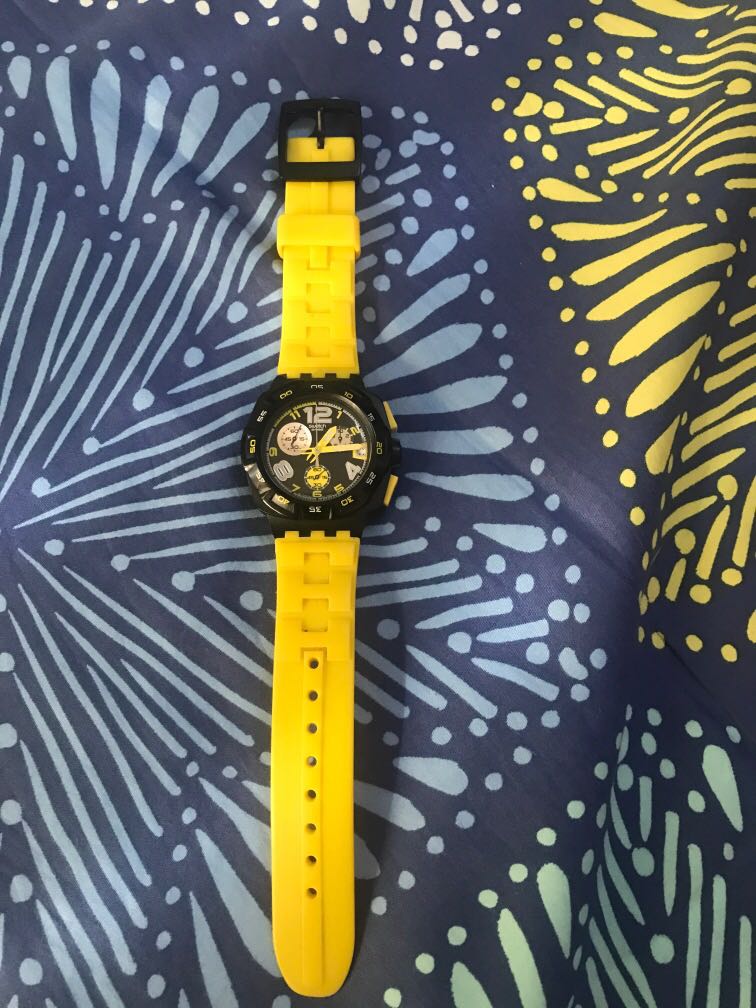 Yellow Swatch Swiss Watch, Women's Fashion, Watches & Accessories ...