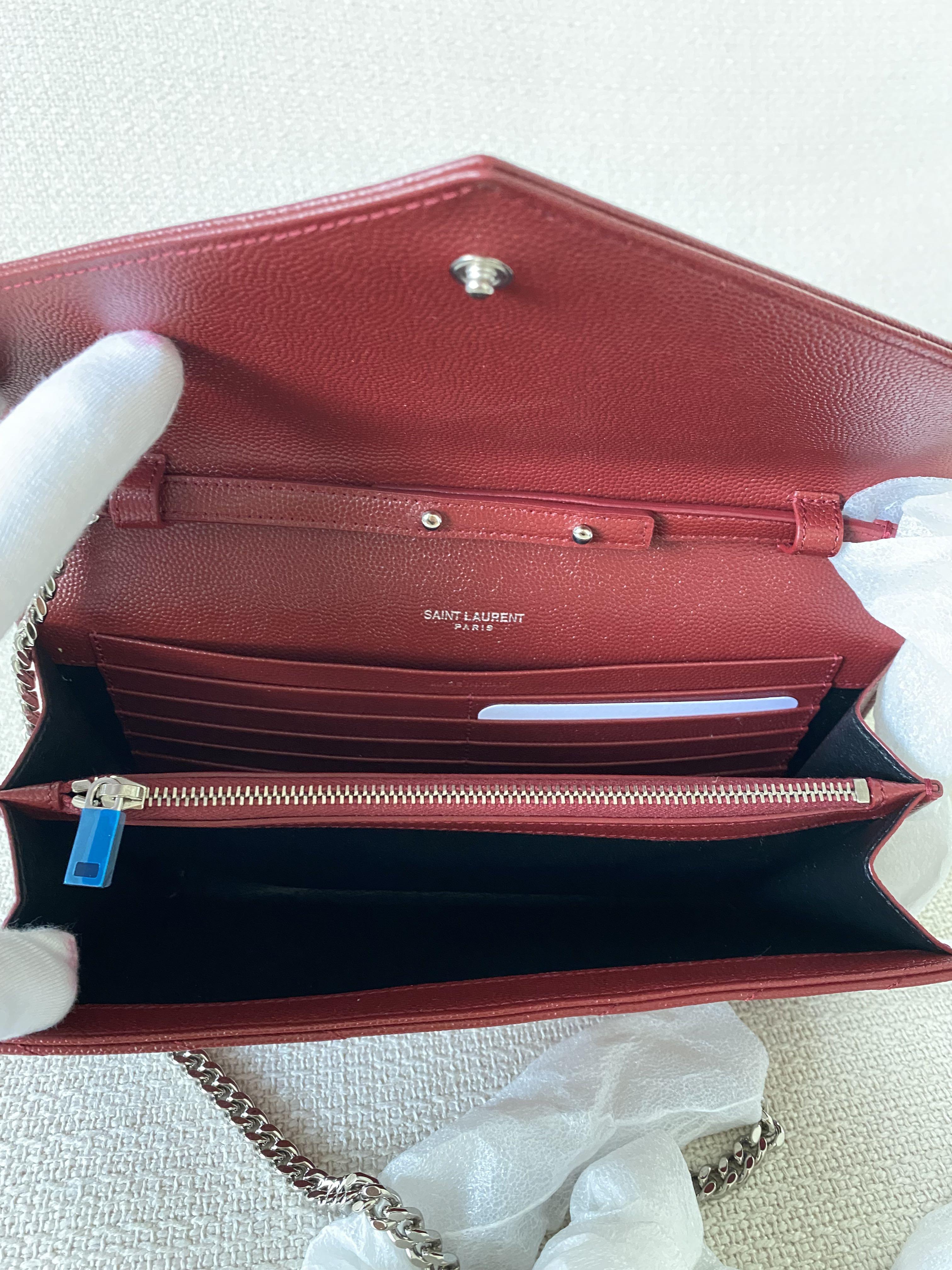 YSL Saint Laurent Dark Red Large WOC Sling Bag! 100% AUTHENTIC+BRAND ...