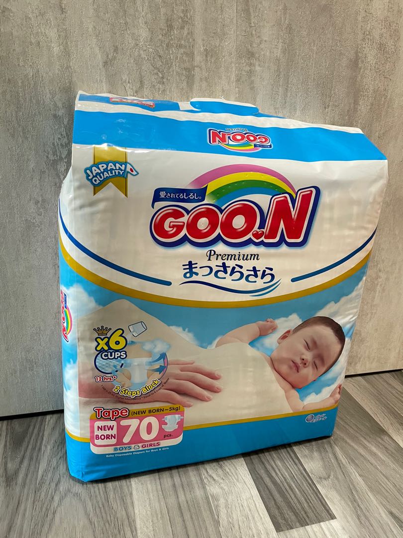 6x NB GOON DIAPERS, Babies & Kids, Bathing & Changing, Diapers & Baby ...