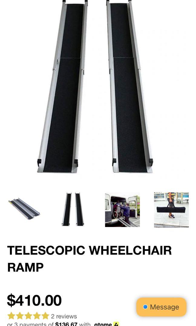 7 feet collapsible Telescopic ramp for wheelchairs, Furniture & Home ...