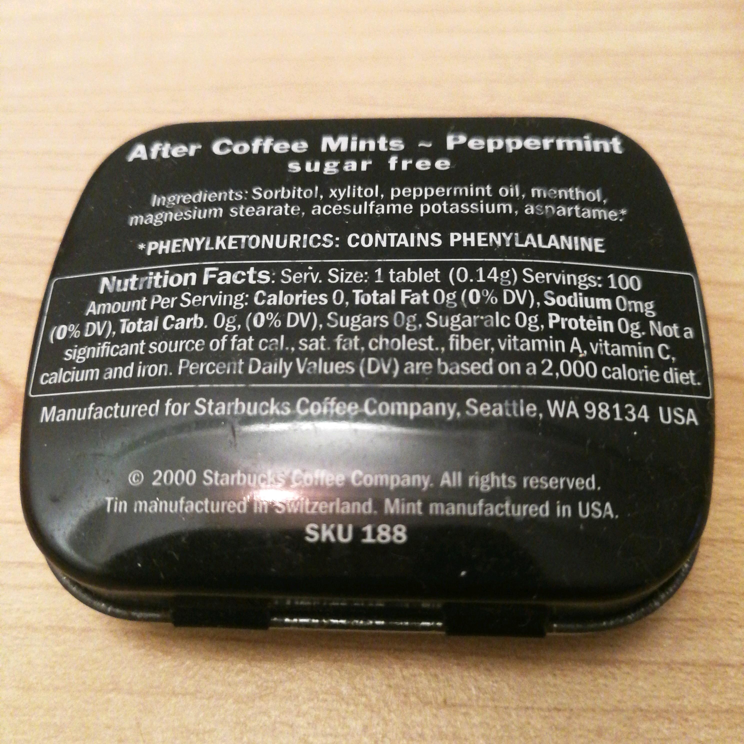 ☕包郵☕ 已絕版 Starbucks Coffee After Coffee Mints Peppermint 星巴克 薄荷糖 吉盒, 興趣及 ...