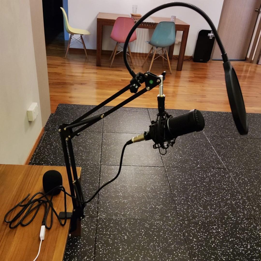 AOKEO condenser microphone (full set with stand), Audio, Microphones on ...
