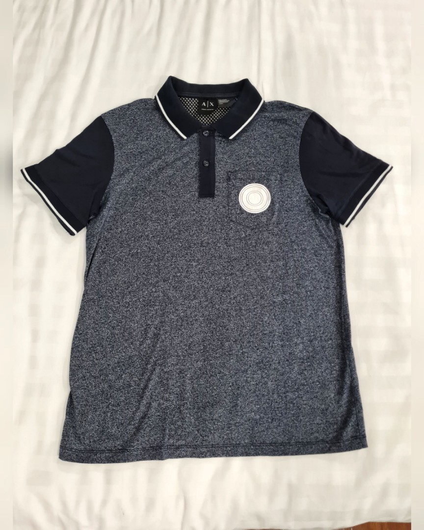 ax armani exchange blue polo shirt, Men's Fashion, Tops & Sets, Tshirts & Polo Shirts on Carousell