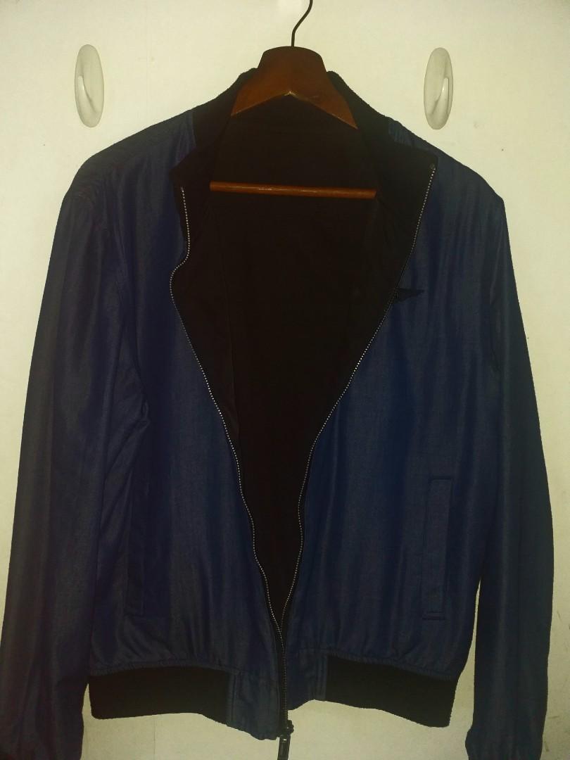 BNY Unlimited Reversible Bomber Jacket Size L, Black/Denim, Men's ...