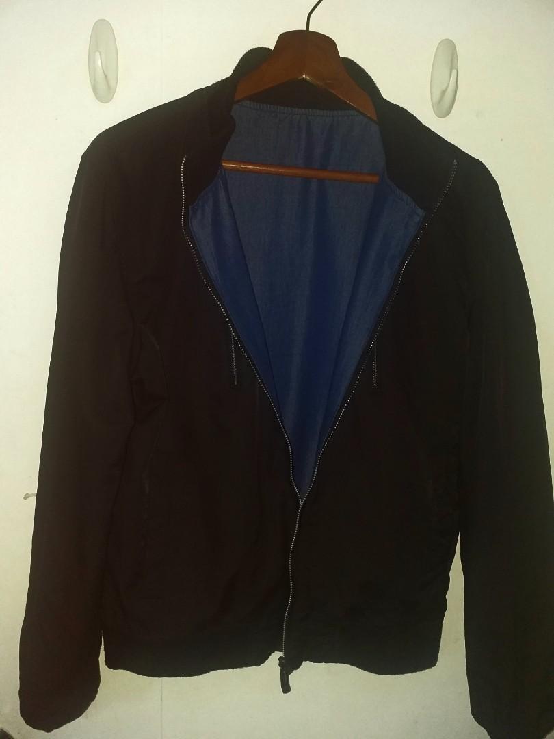 BNY Unlimited Reversible Bomber Jacket Size L, Black/Denim, Men's ...