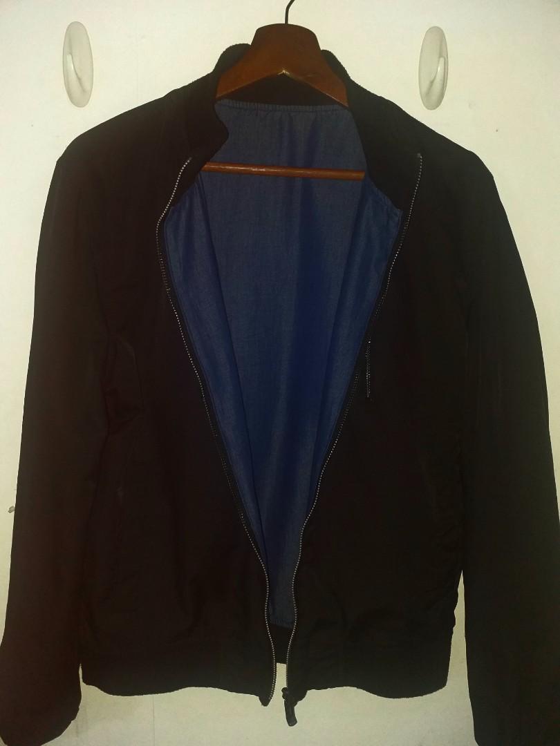 BNY Unlimited Reversible Bomber Jacket Size L, Black/Denim, Men's ...
