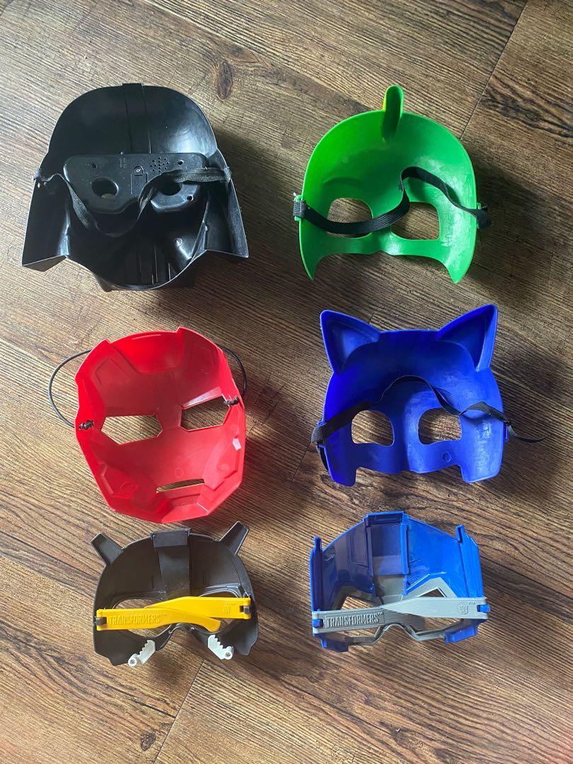 Bundle 7 pcs Mask transformers, pj mask, star wars, ironman, Hobbies ...