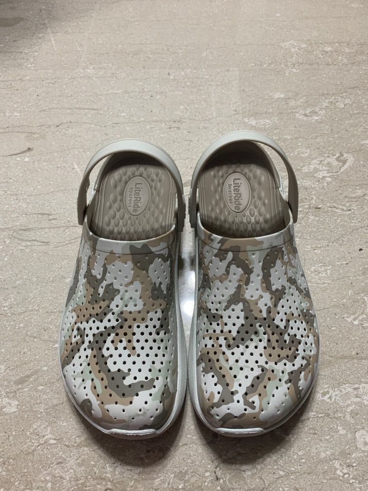 Crocs Literide - White camou US 10, Men's Fashion, Footwear, Flipflops ...