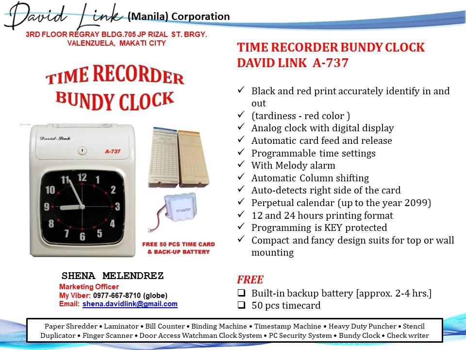 Electronic Bundy Clock Analog w/ Digital Display Time Recorder with ...