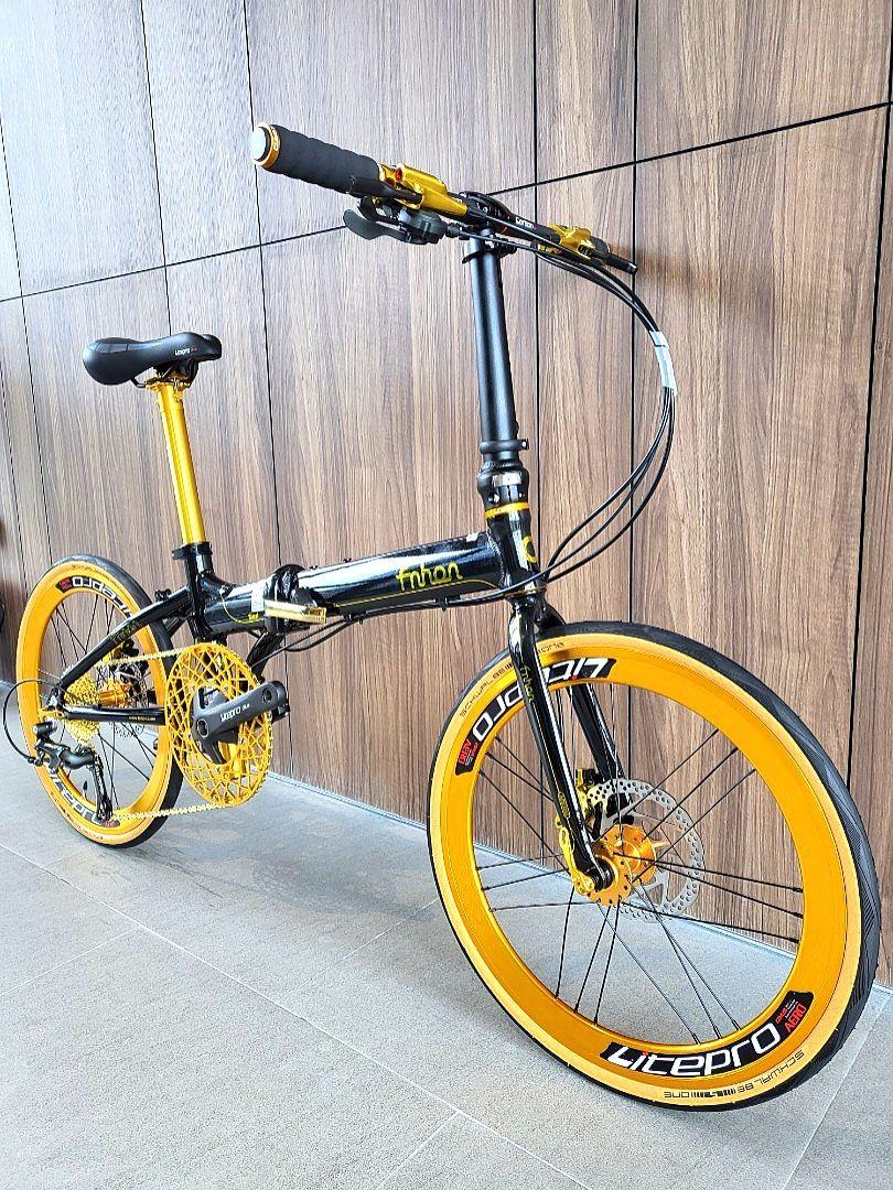 Free Helmet. Fnhon Blast Glossy Black Gold with 451 20" Wheelset ...