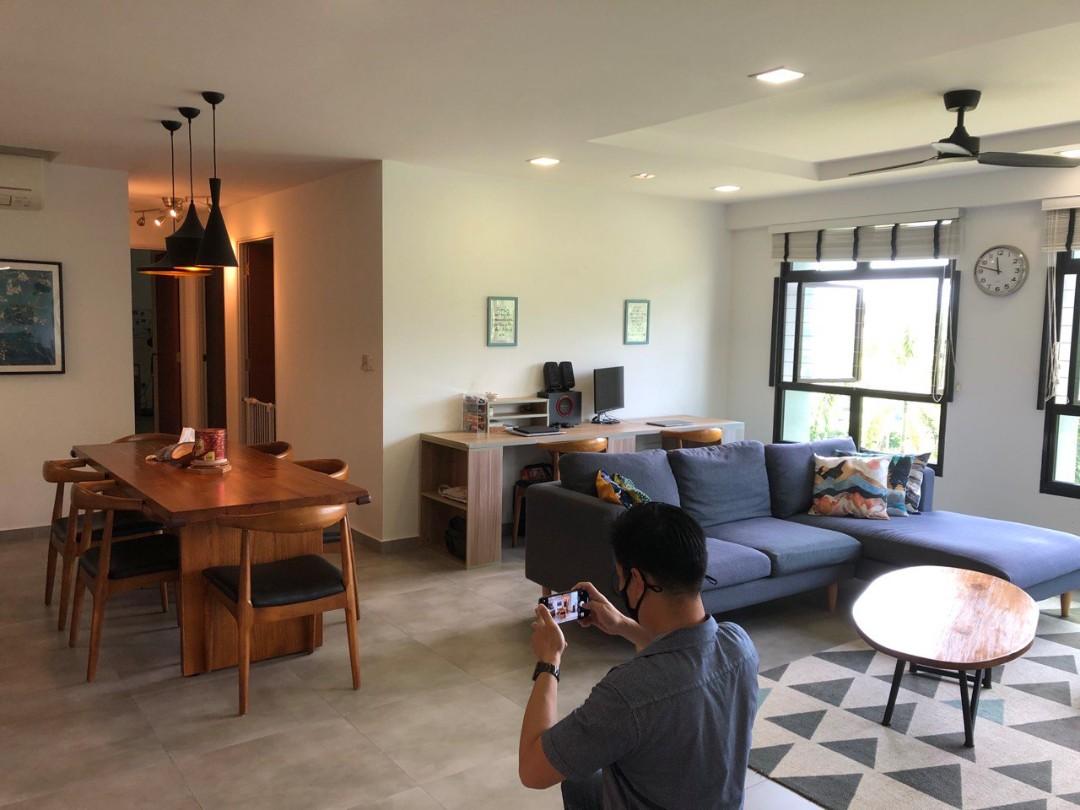 *FOC* Long Study Table (PERFECT wfh arrangement), Furniture & Home ...