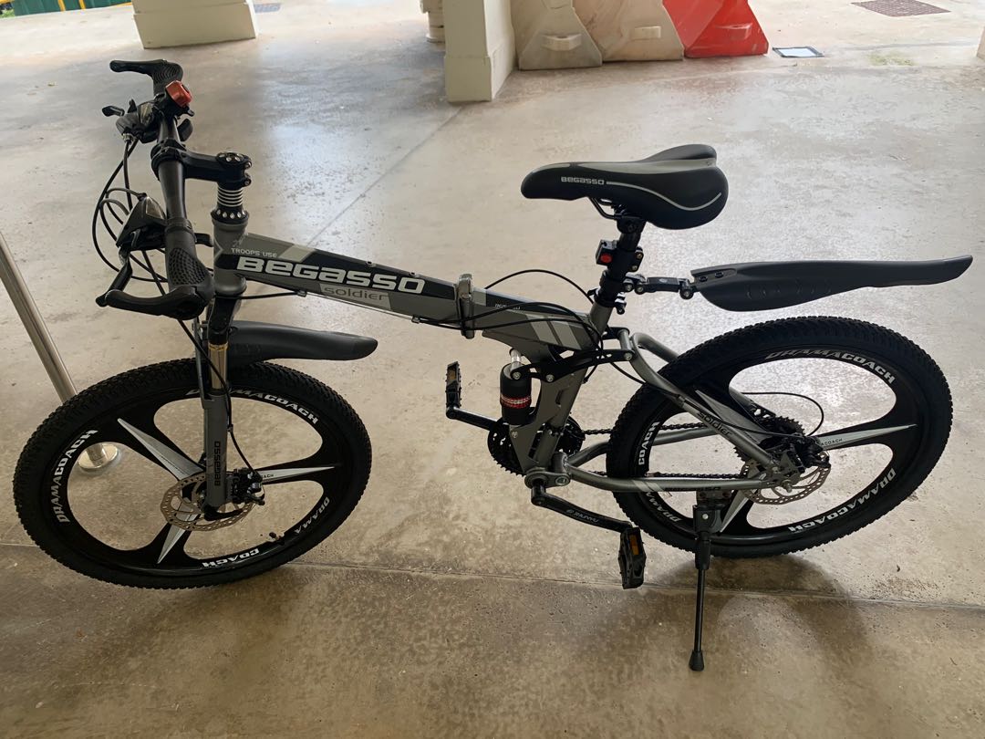 Foldable bike Folding Bicycle Mountain bike Begasso Black 24" 21 Speed ...