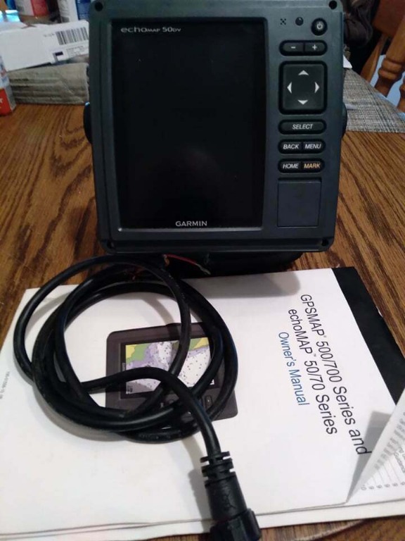 GARMIN ECHOMAP 50DV GPS NAVIGATION CHART PLOTTER FISHFINDER w PWR CABLE ...