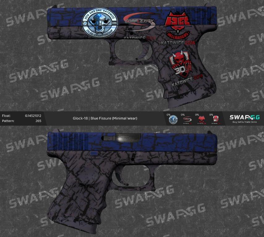 Glock 18 Blue Fissure 4x Katowice 2014, Video Gaming, Gaming ...