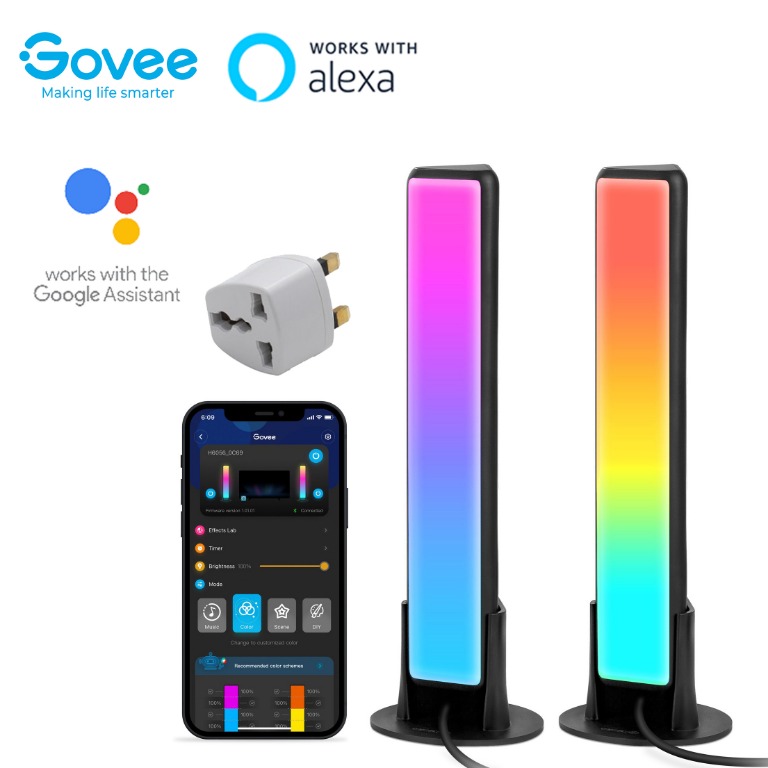 Govee Smart LED Light Bars RGBICWW WiFi + Bluetooth Flow Plus Light ...