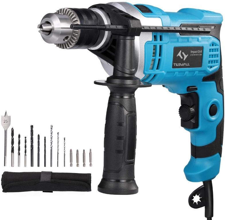 Hammer Drill 850W Tilswall Impact Drill 3000RPM Hand Electric Cored ...