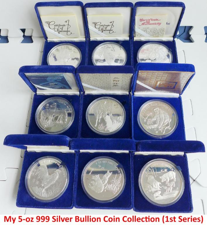 1993 HEN = Large 5 oz. 65mm 925 Silver Bullion Chinese Lunar Zodiac ...