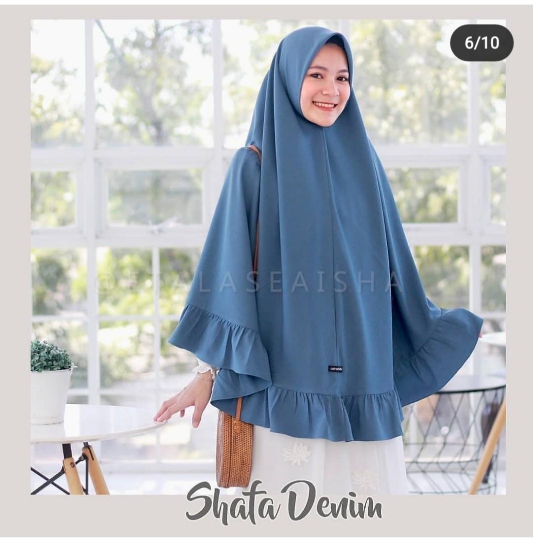 Khimar ruffle aisha hijab, Fesyen Wanita, Muslim Fashion, Lainnya di ...